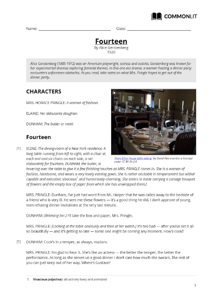 Fourteen by Alice Gerstenberg PDF | PDF