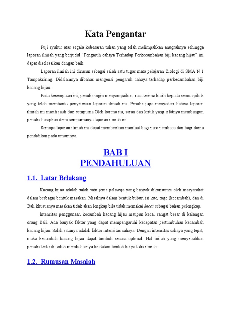 Pengaruh Cahaya Terhadap Perkecambahan Biji Kacang Hijau-2 | PDF Pengaruh Cahaya Terhadap Perkecambahan Biji Kacang Hijau-2 | PDF