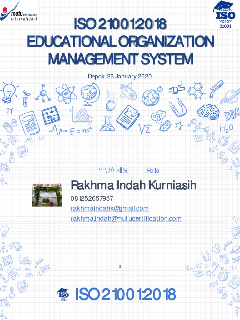 ISO 21001:2018 Educational Organization Management System: Depok, 23 ...