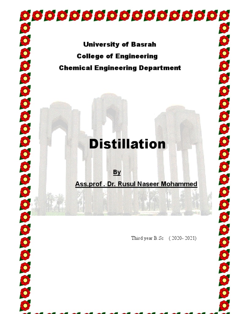 Distillation: University of Basrah College of Engineering Chemical ...