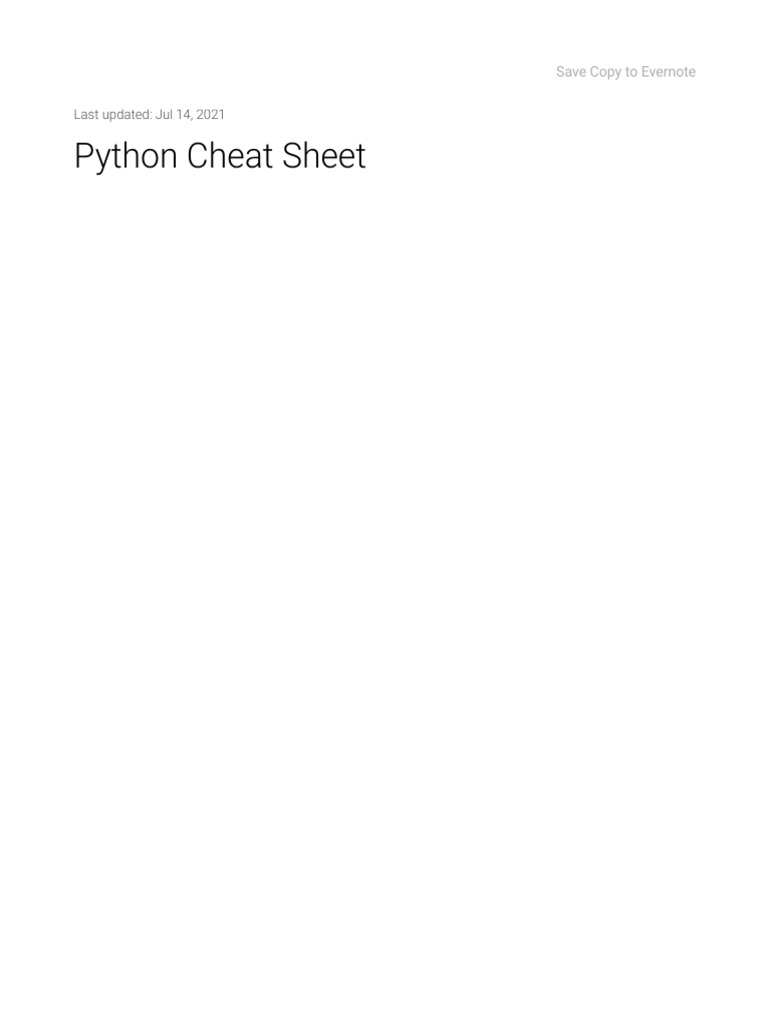 Python Cheat Sheet | PDF | Anonymous Function | Text File