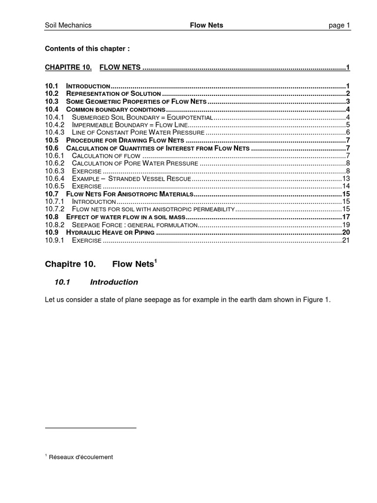 Chapitre 10 Flow Nets 1 | PDF | Soil Mechanics | Permeability (Earth ...
