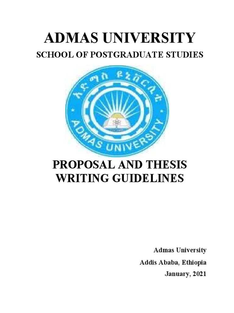 Admas University: Proposal and Thesis Writing Guidelines | PDF | Thesis | Data Analysis