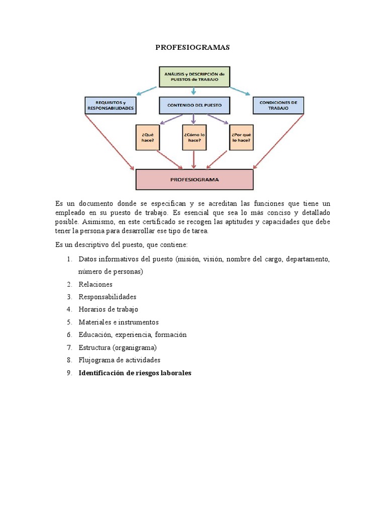 Profesiogramas: Funciones y Requisitos | PDF | Crecimiento personal y ...