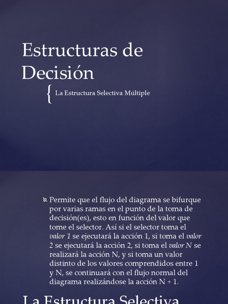 Día 4 Estructuras De Decisión Estructura Selectiva Múltiple Pdf 
