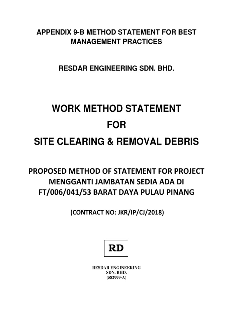 Appendix 5 D Method Statement For Construction Activities | PDF | Surface Runoff | Road
