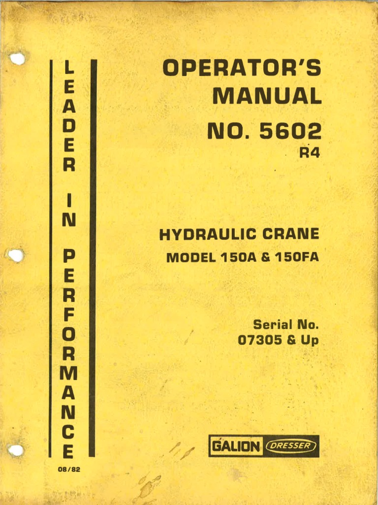 Galion 150FA Op Manl FULL | PDF