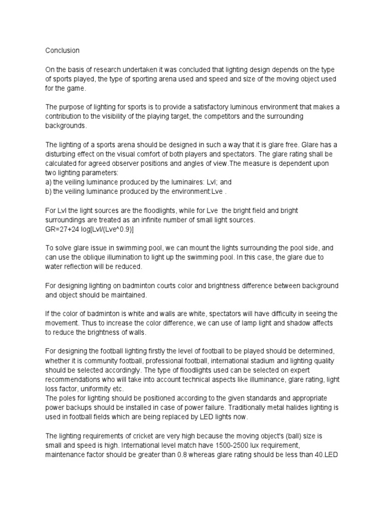 Conclusion | PDF | Lighting | Electromagnetic Spectrum