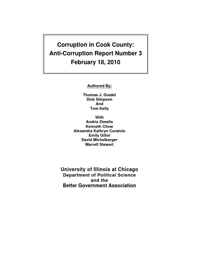 Corruption in Cook County - Anti-Corruption Report #3 - 2-18-2010 | PDF ...