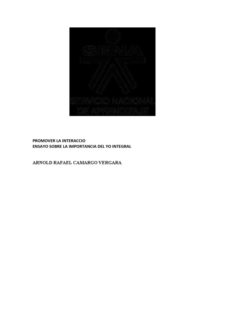 Ensayo Yo Integral | PDF | Autoestima | Mente