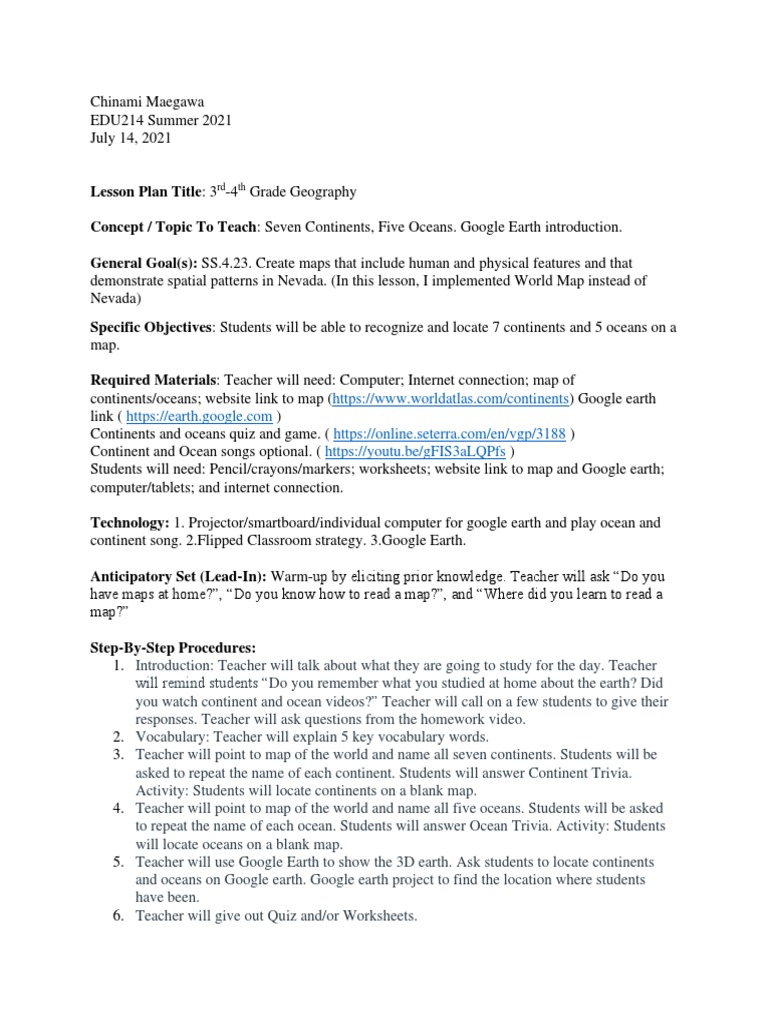 Edu214 Final Lesson Plan | PDF | Lesson Plan | Teachers
