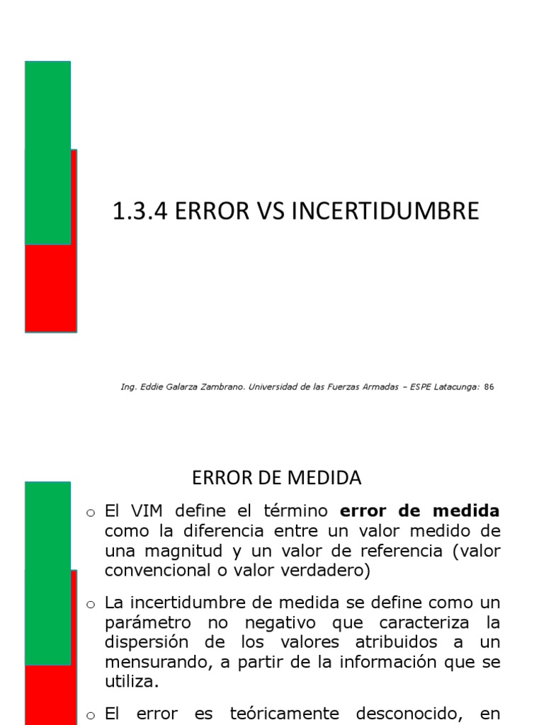 Error Incertidumbre Tipos Errores | PDF | Incertidumbre | Medición