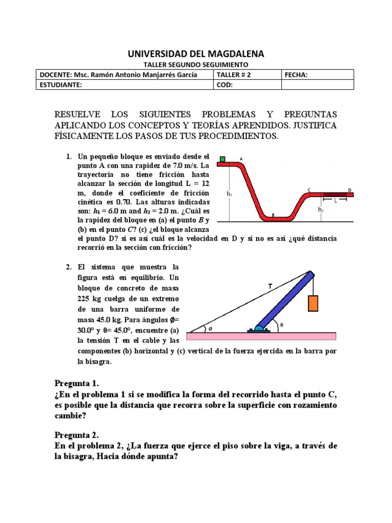 Taller 2 Mecánica Versión 2 Pdf