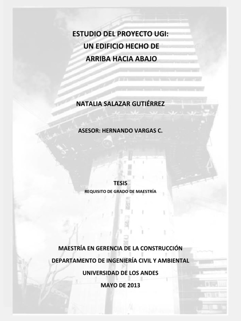 Estudio Del Proyecto Ugi Un Edificio Hecho De Arriba Hacia Abajo Pdf