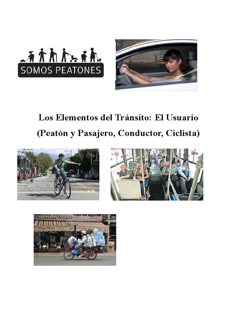 Los Elementos Del Transito El Usuario | PDF | Peatonal | Transporte