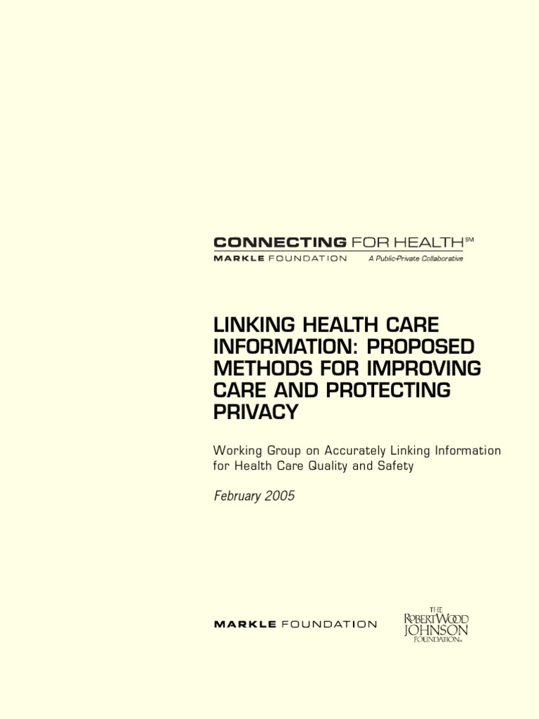 2005 Anonimo Linking Health Care Information | PDF | Medical Record ...