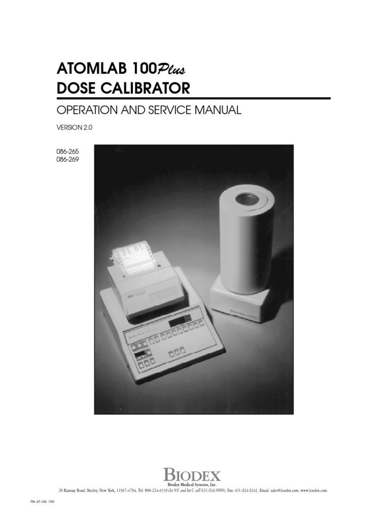 Atomlab - Plus - 100 - Operation and Service Manual | PDF | Electrical ...