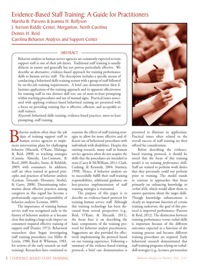 Evidence Based Staff Training | PDF | Evidence Based Practice | Teachers