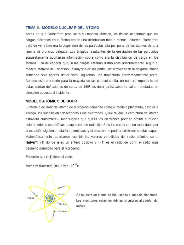 Modelo Nuclear Del Átomo | PDF | Átomos | Núcleo atómico