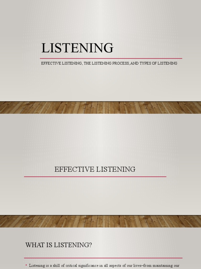 Mastering Effective Listening Skills | PDF | Perception | Nonverbal ...
