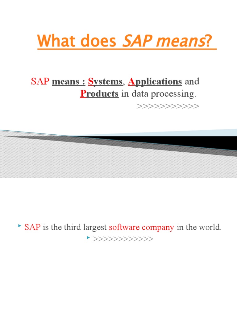 What Does ?: SAP Means | PDF | Application Software | Information ...