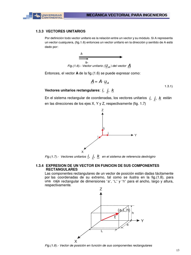 Vectores Unitarios | PDF | Vector Euclidiano | Álgebra