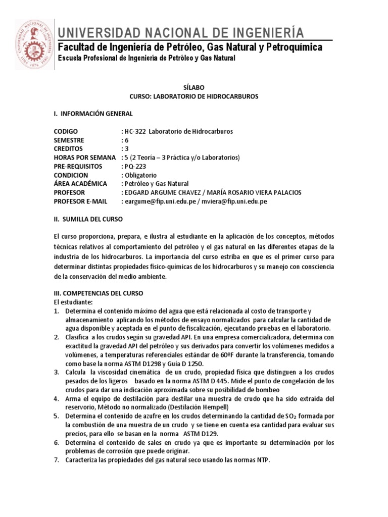 HC-322 Laboratorio de Hidrocarburos | PDF | Petróleo | Hidrocarburos