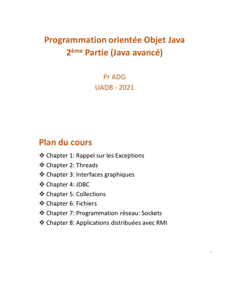 Cours Java Avancé 2021 Jusqu'aux Interfaces Graphiques | PDF | Thread (informatique) | Java ...