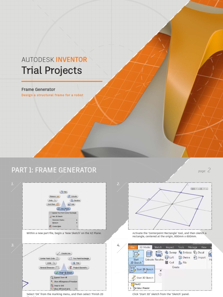 Inventor Project Frame Generator Guide en | PDF | Geometry | Space