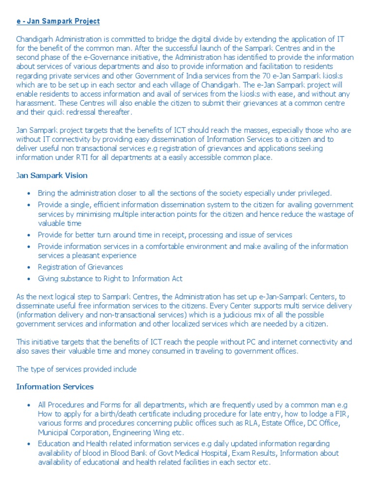 E Jan Sampark Project Pdf Computer Network Internet