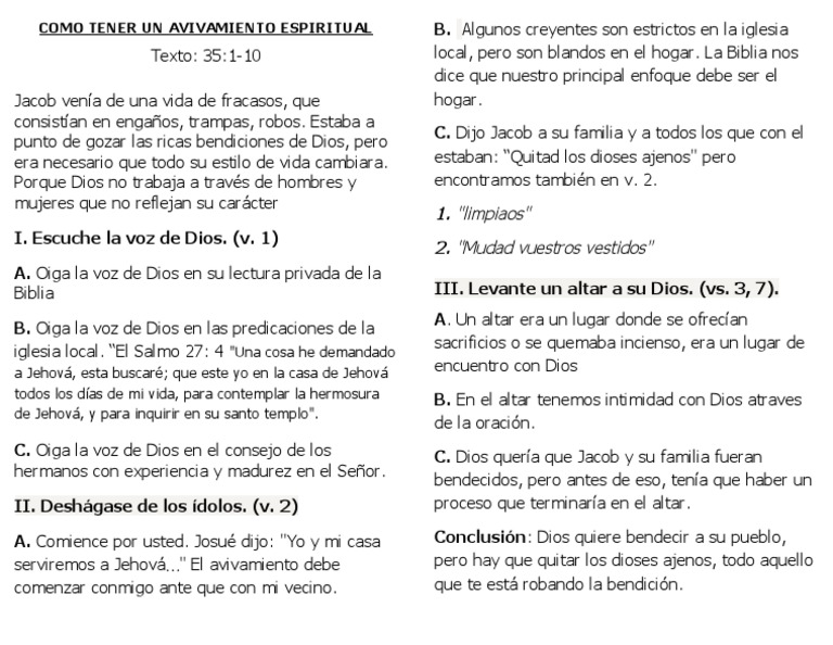 Como Tener Un Avivamiento Espiritual | PDF