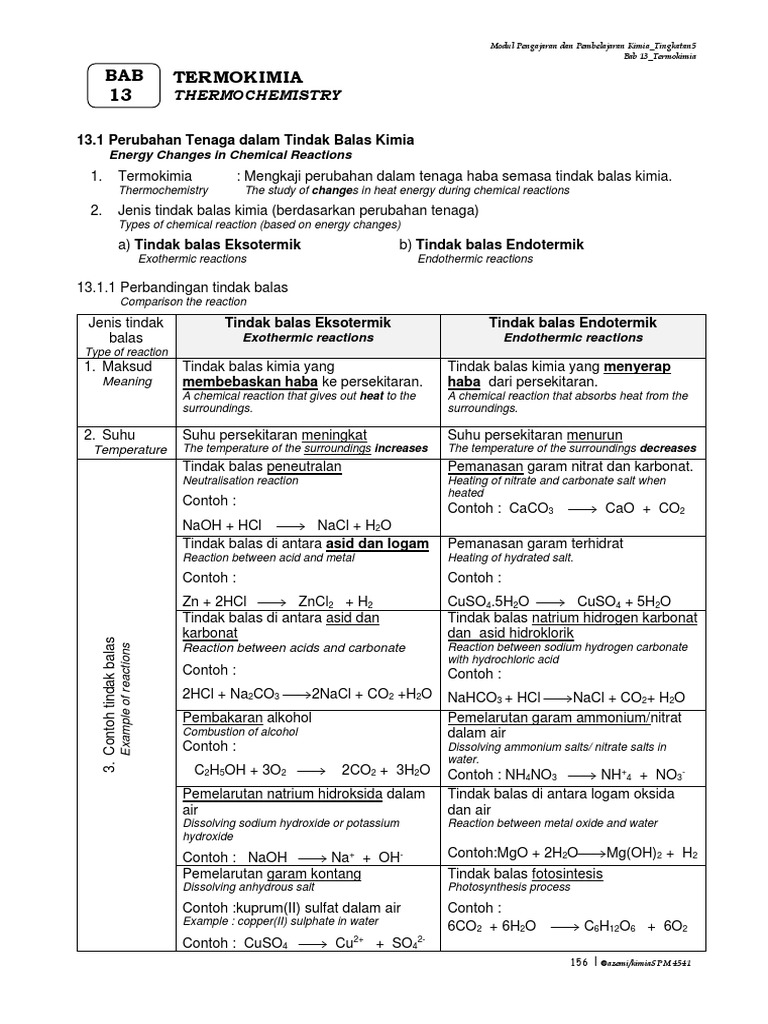 BAB 13 Termokimia: Thermochemistry | PDF | Sodium Hydroxide | Sodium