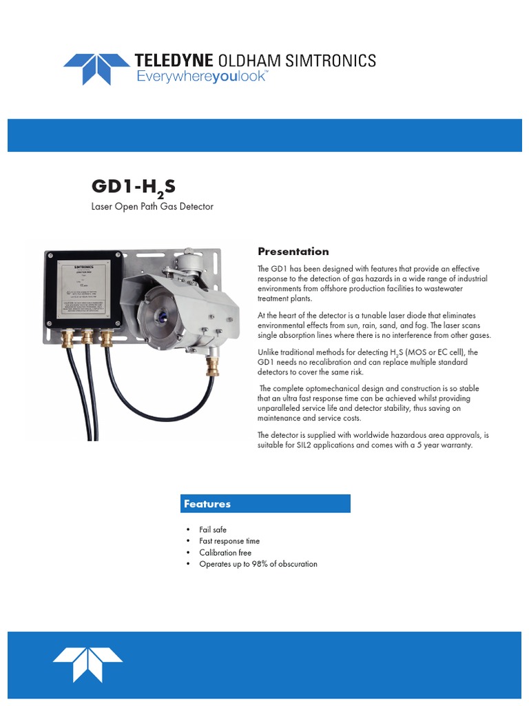 GD1-H S: Laser Open Path Gas Detector | PDF | Sensor | Laser
