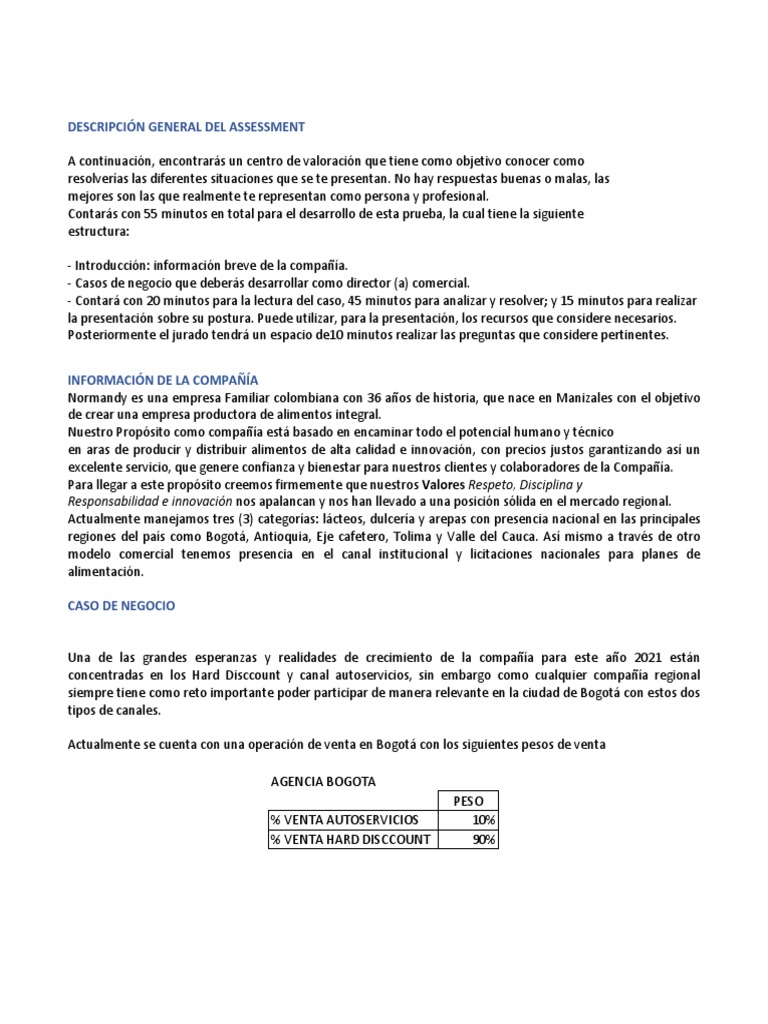 Assessment Director Comercial Bogota | PDF | Marketing | Business