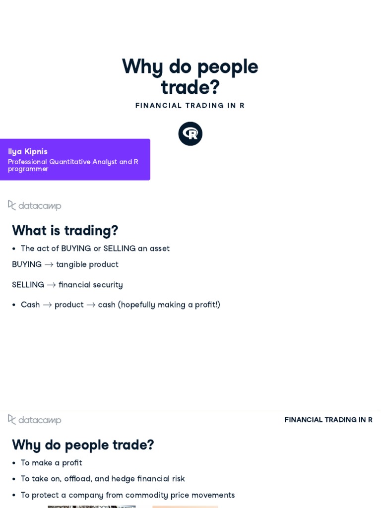 Why Do People Trade?: Ilya Kipnis | Download Free PDF | Financial ...