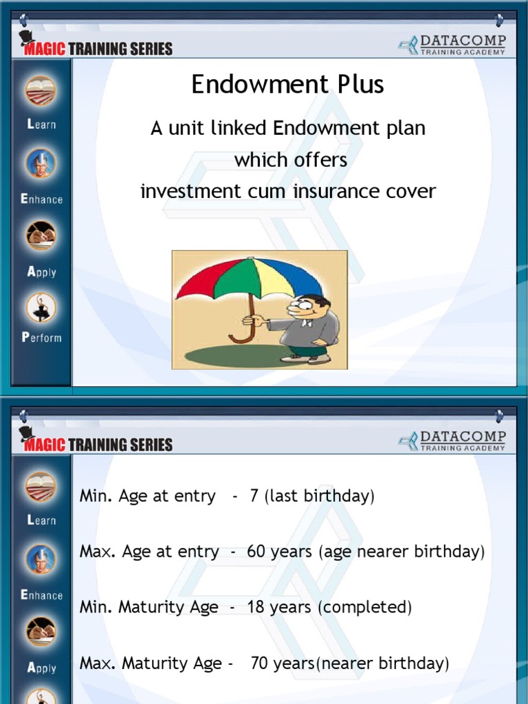 Endowment Plus: A Unit Linked Endowment Plan Which Offers Investment ...