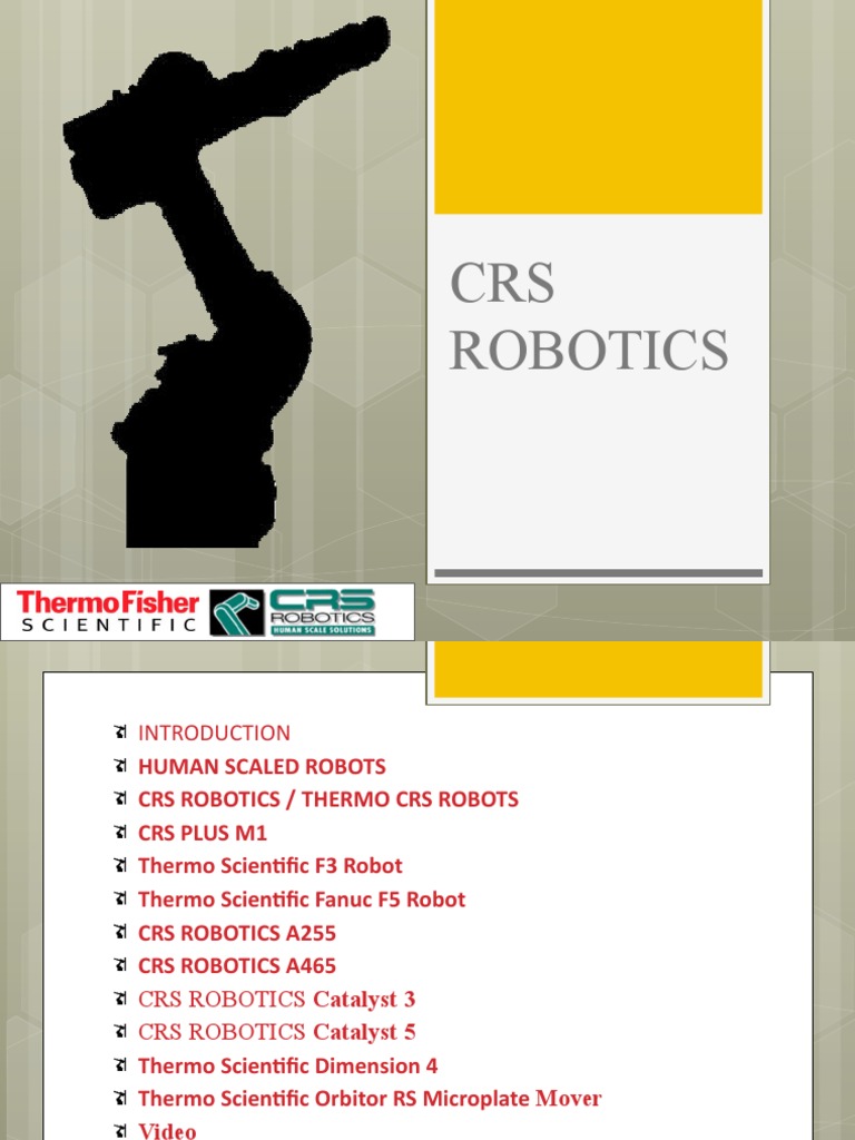 Crs Robotics Thermo Crs Robots Presentation | PDF | Robotics | Robotics