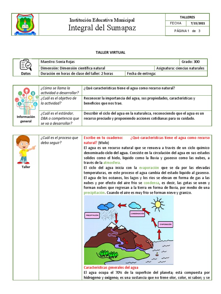 El Agua Como Recurso Natural | PDF | El ciclo del agua | Mar