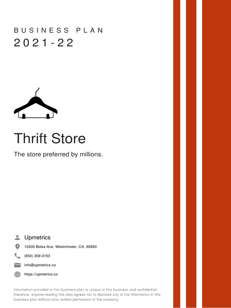 Thrift Store Business Plan Example | PDF | Retail | Gross Margin