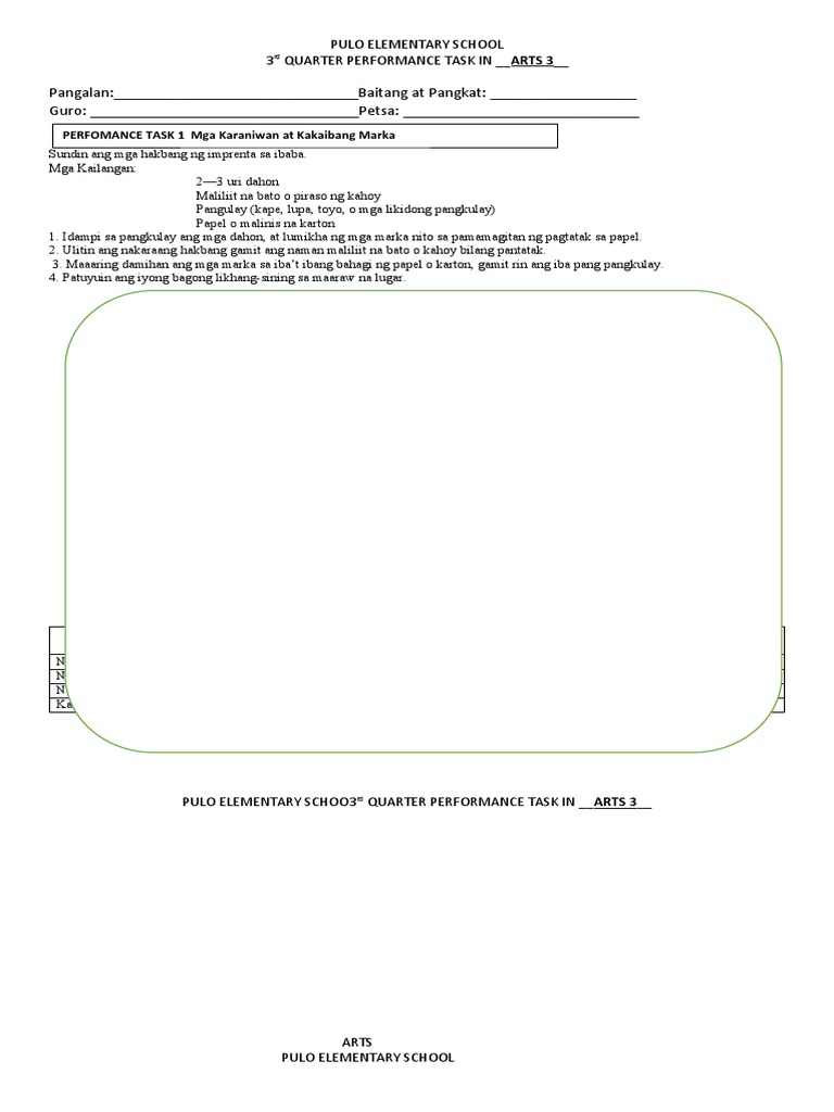 Arts Performance Task 1 4 Q3 | PDF