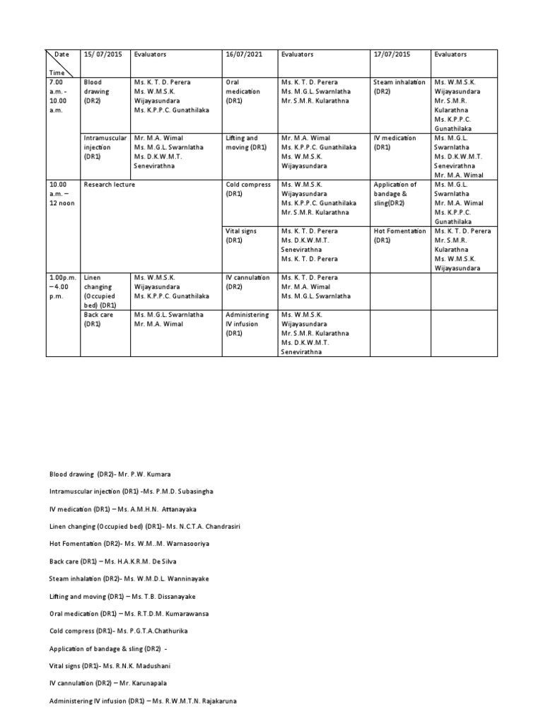 Student Supervision Schedule | PDF | Pharmacokinetics | Health Care