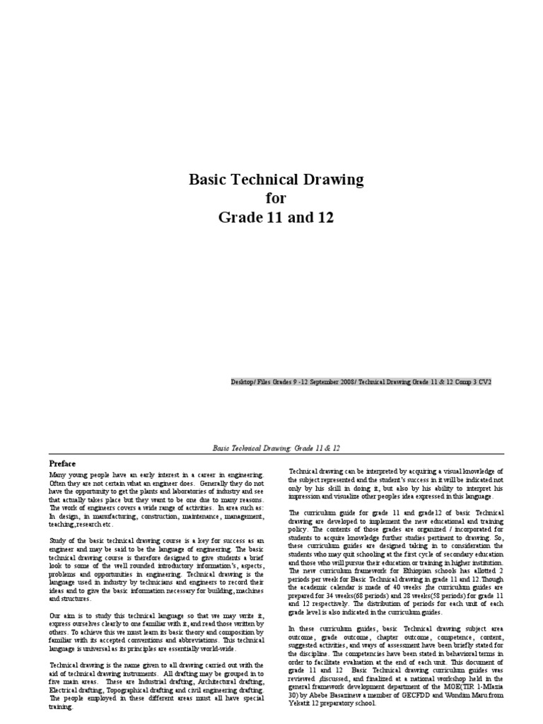 Grade 11 Basic Technical Drawing Guide | PDF | Technical Drawing | Tangent