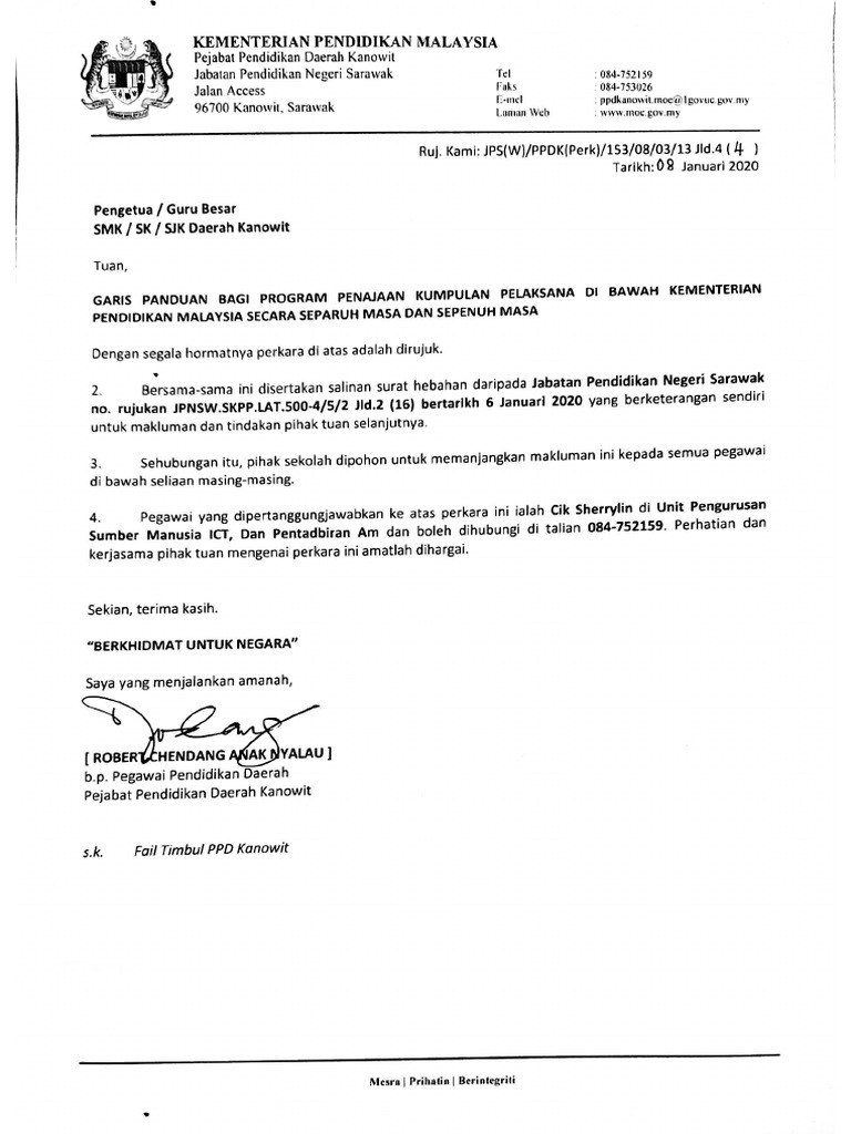 Surat Garis Panduan Program Penajaan | PDF