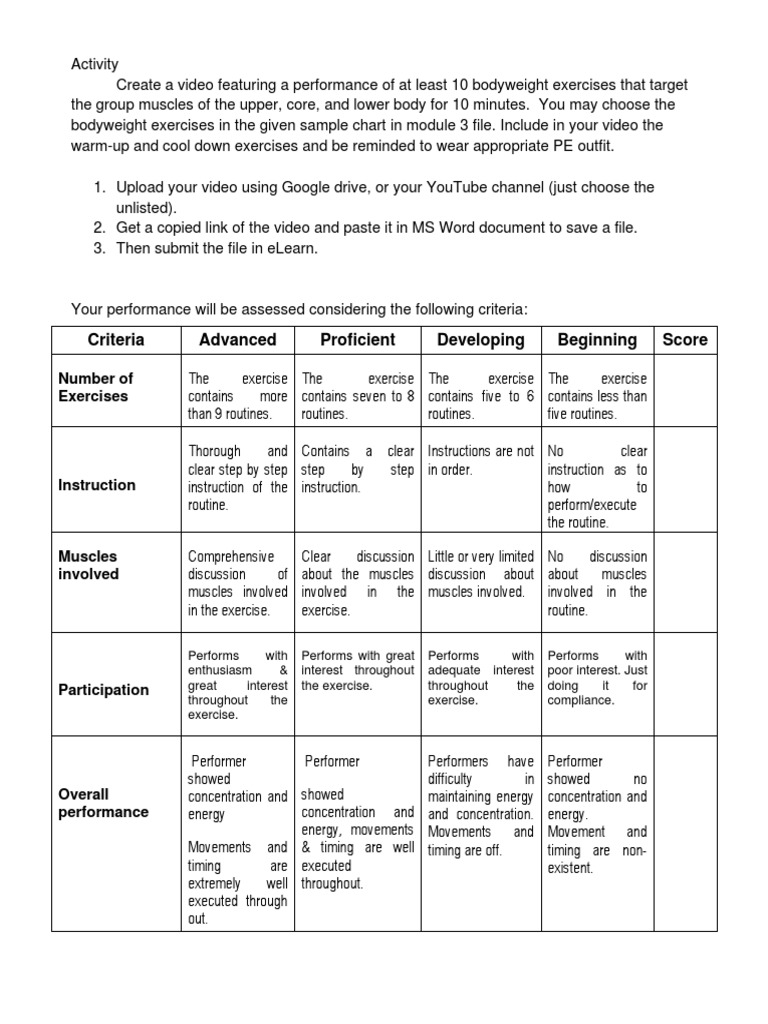 Module 3 Activity | PDF | Physical Fitness | Wellness