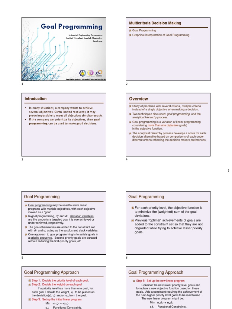 Goal Programming | PDF | Linear Programming | Analysis