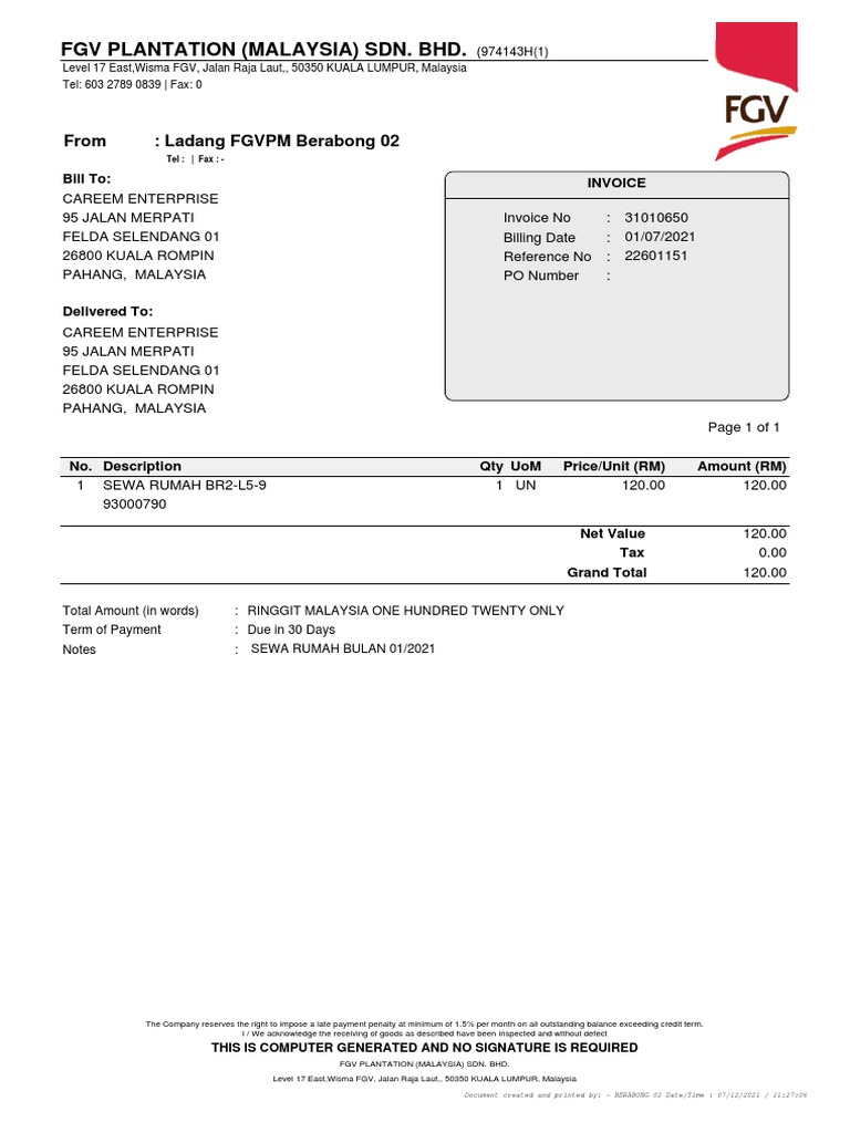 FGV Plantation (Malaysia) Sdn. BHD.: From: Ladang FGVPM Berabong 02 ...
