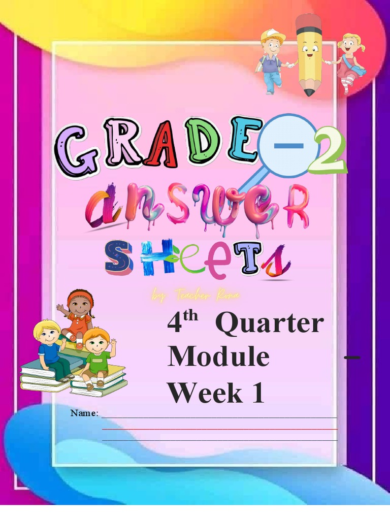 WEEK 1 4thQtr - Answer Sheets | PDF