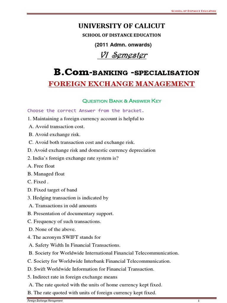 Foreign Exchange Management. Layout | PDF | Exchange Rate | Futures ...