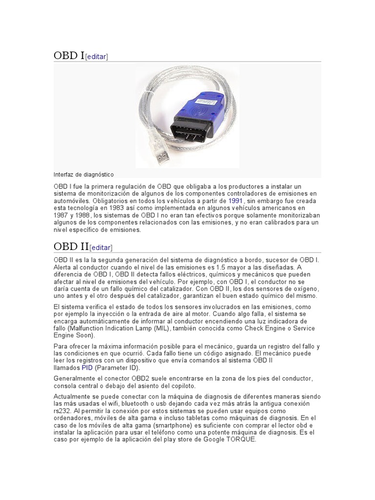Obd I Pdf Vehículos Industria Automotriz