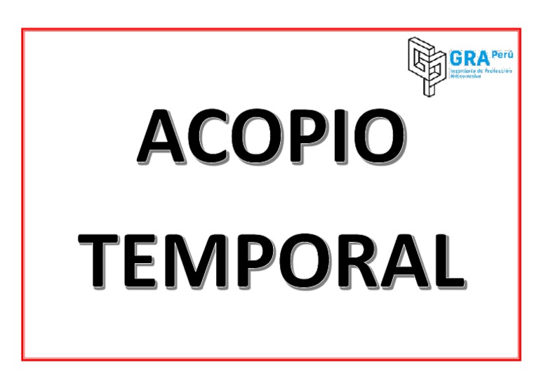 Letrero Acopio Temporal | PDF